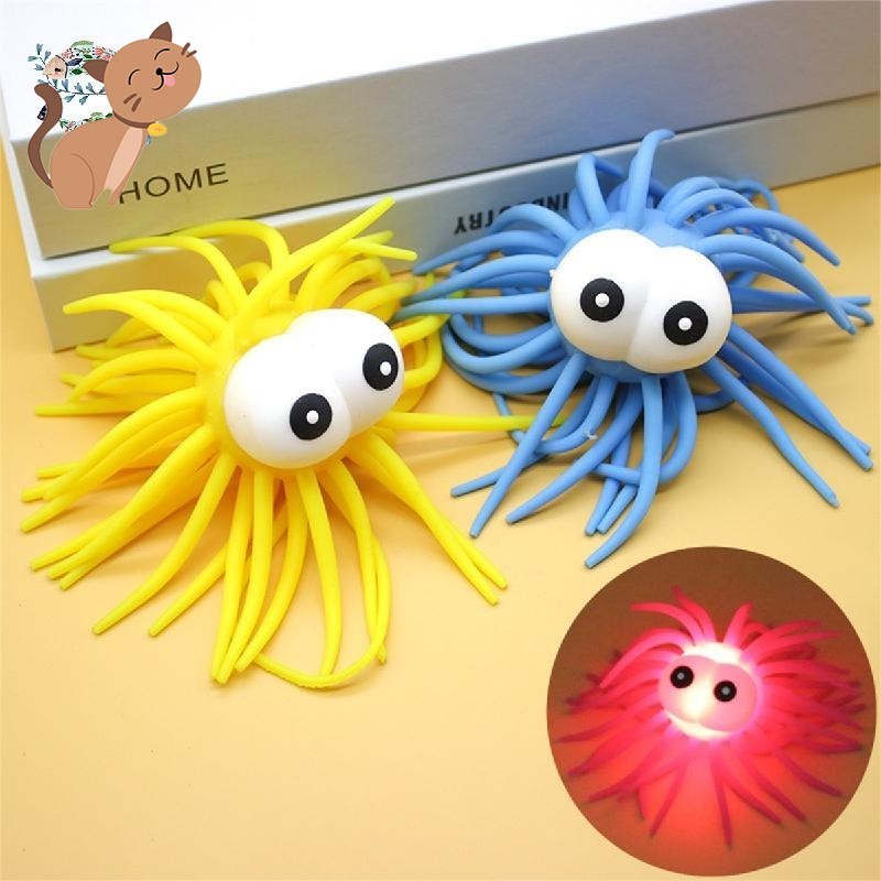 TPR Color Bulging Eye Sea Urchin Ball, Decompression Venting Pull Ball, Decompression Toy, Pinch ...