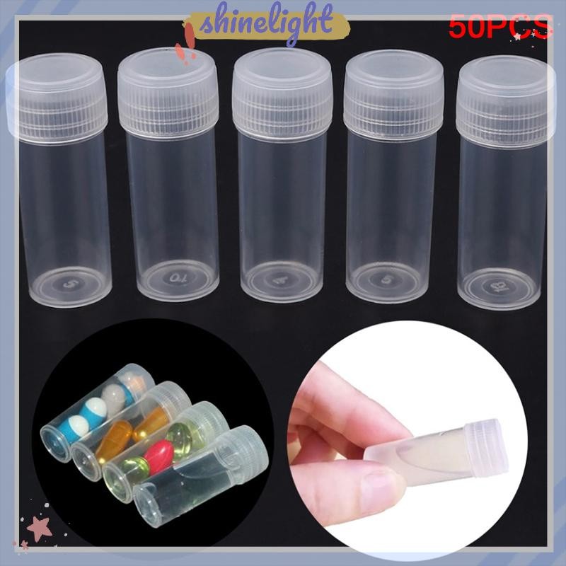 [Shinelight] 50Pcs Plastic Bottle Sample Jar 5g Small Barrel Vials ...