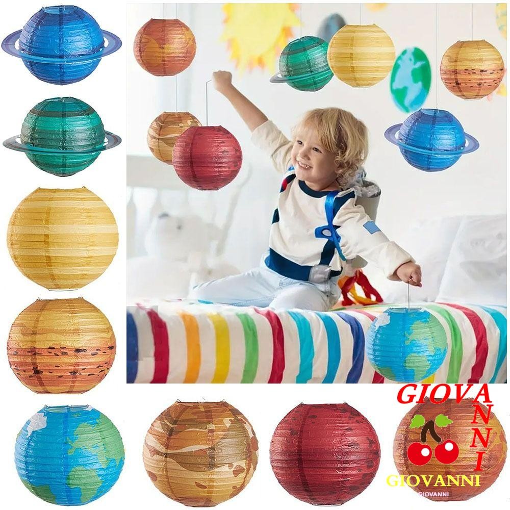 GIOVANNI Hanging Planet Paper Lanterns, Galaxy Space Theme Foldable ...