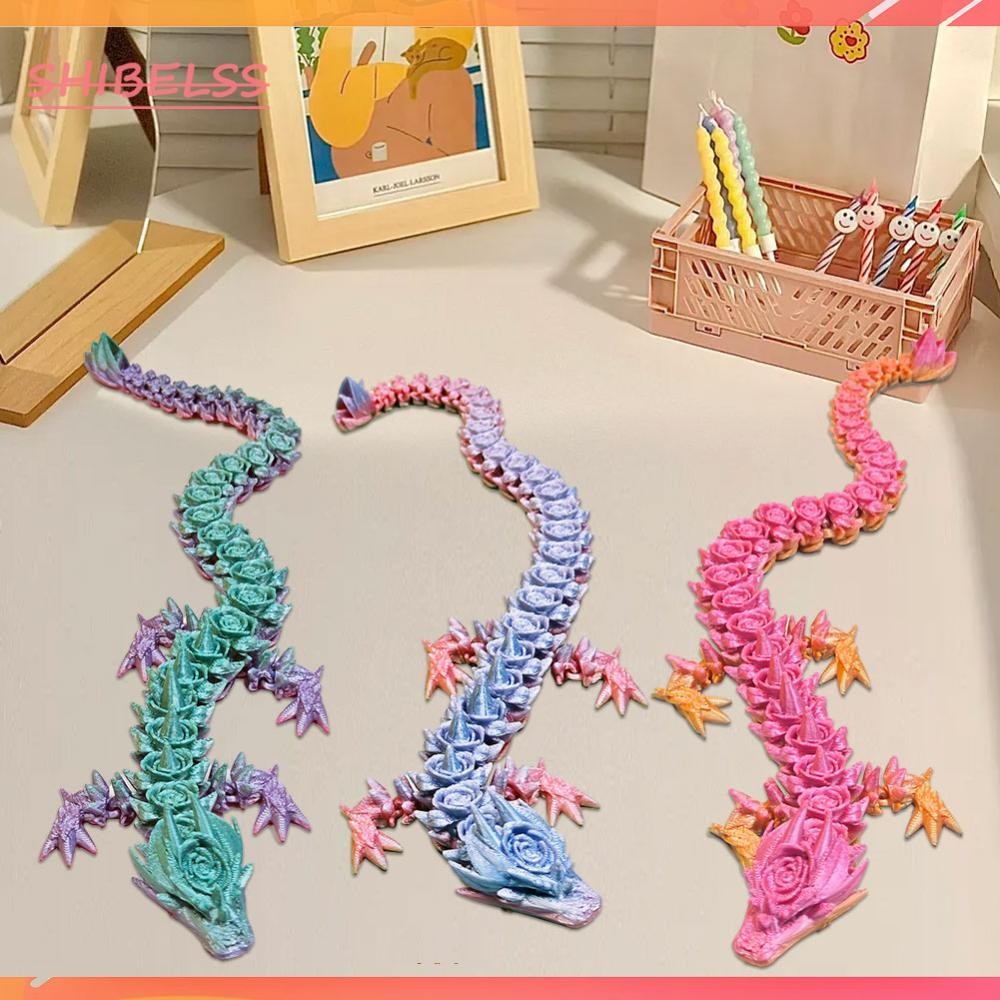 [shibelss.my] 3D Printed Rose Dragon Articulated Dragon Fidget Toy Desk ...