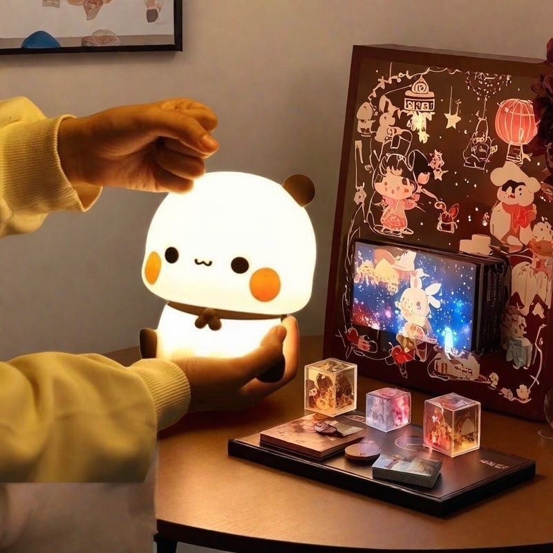 Panda Pat Led Night Light Bubu And Dudu Cute Animal Cartoon Lamp for ...