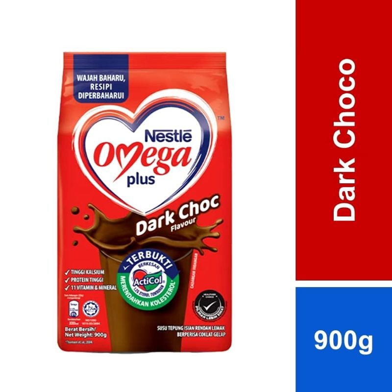 Nestle Omega Plus Milk Powder Dark choco Flavour(900g)150g/600g/ 1kg | Shopee Malaysia