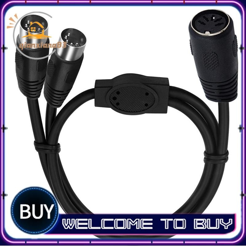 MIDI DIN 5-Pin Splitter Din 5Pin Male to Dual 2 Female Audio MIDI Adapter Y Adapter Cable 1 ...