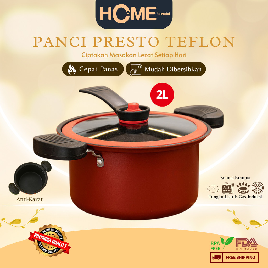 (HE) Home Essential Pressure Cooker Teflon Totipotent Micro Pressure ...