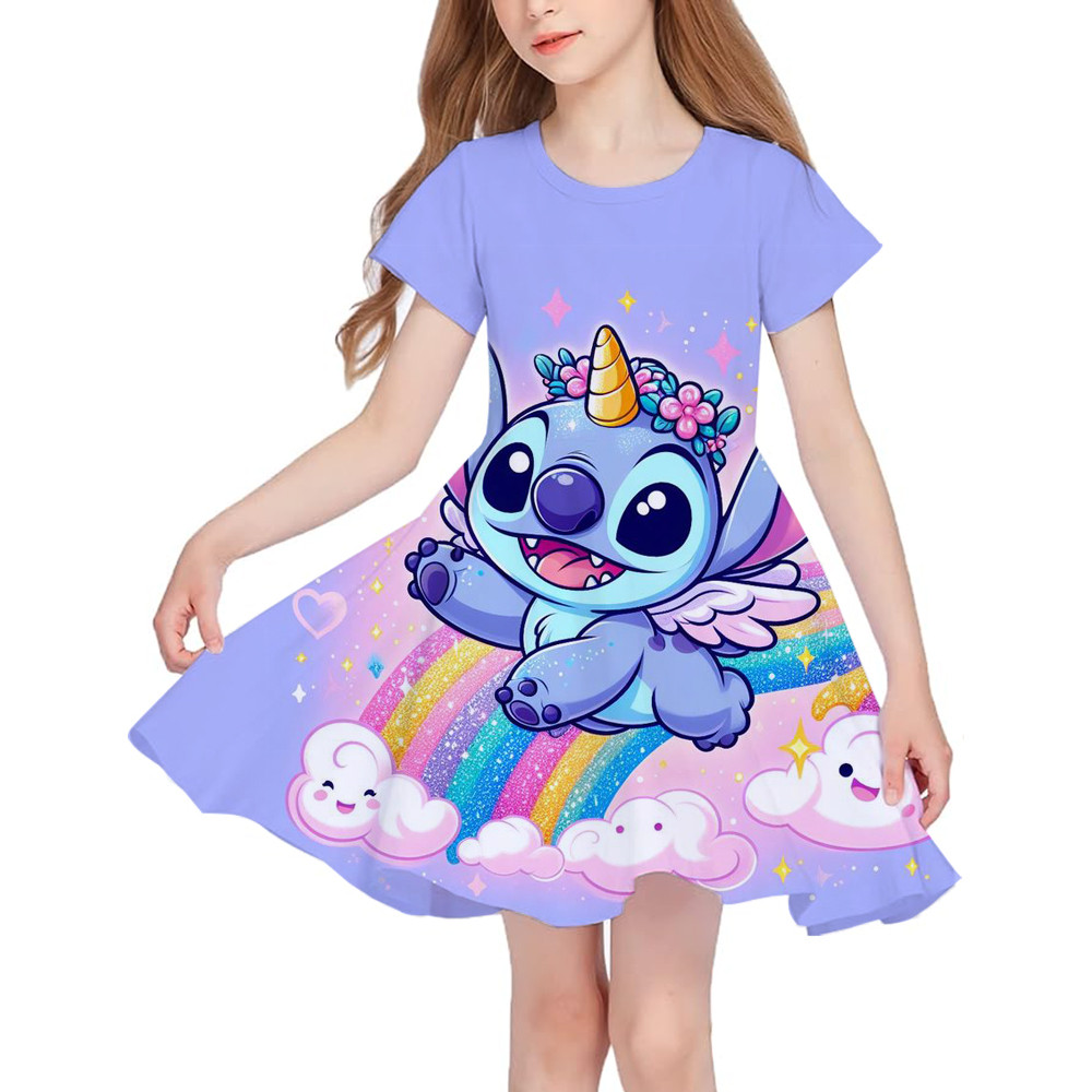 MINISO Disney Stitch Princess Party Dress Up For Girls Tshirt Sress ...