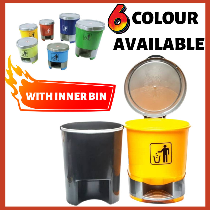 15L Round Step Pedal Garbage Bin – Durable & Convenient Trash Bin/ Tong ...