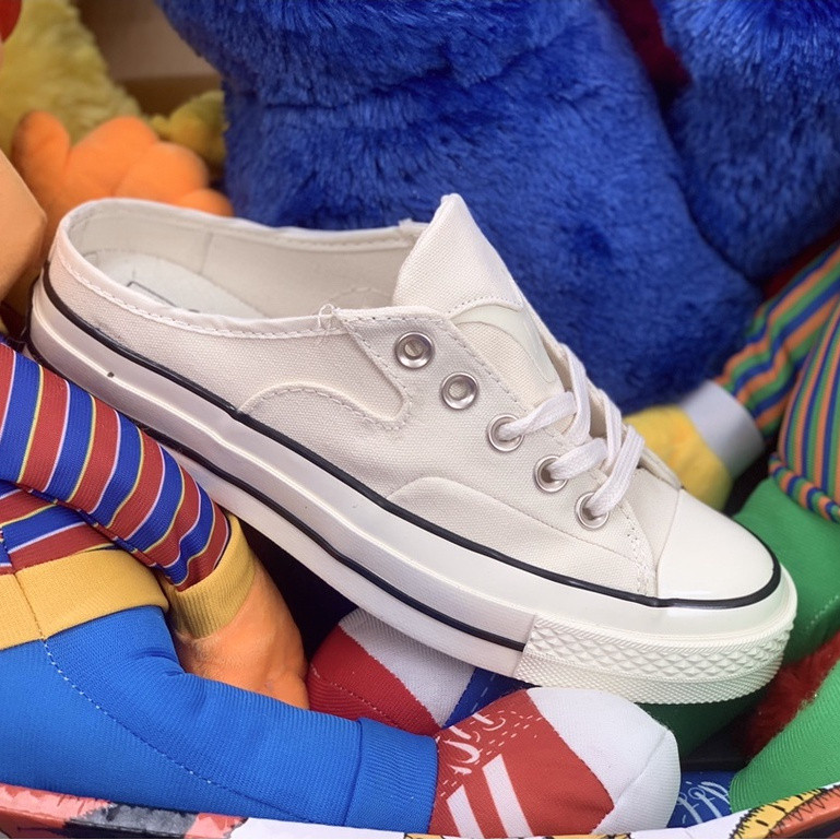 CONVERSE Chuck 70 Mule White Canvas Half Slippers Pedal Lazy Shoes ...