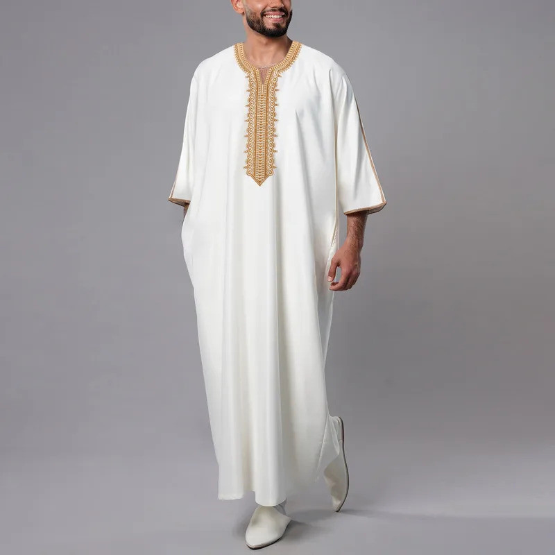 Saudi Arabic Men Jubba Thobe Muslim Arab Dress Dishdasha Thoub Robe ...