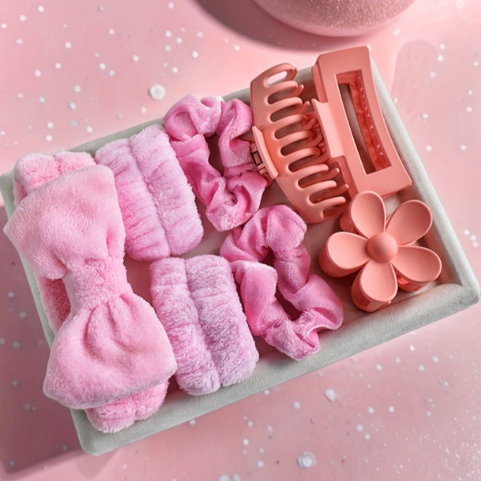 Ikatan Rambut Lembut Besar Set 8 Keping dengan Ikatan Simpul, Ikatan ...