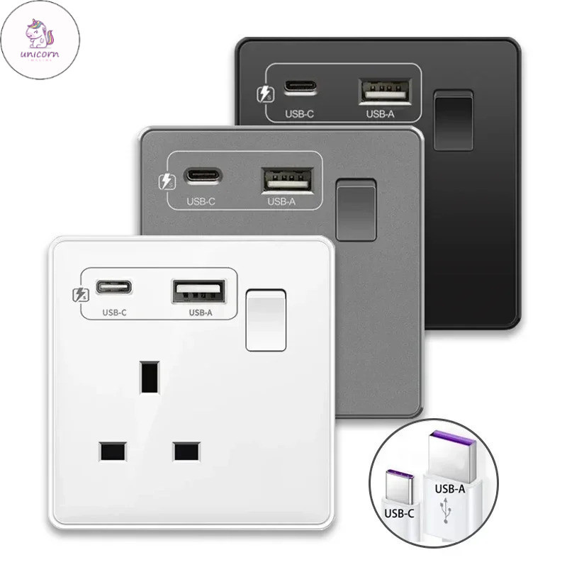 UN 18W Type-C Plug Quick Charging Uk 13A Usb Wall Socket,Electrical ...