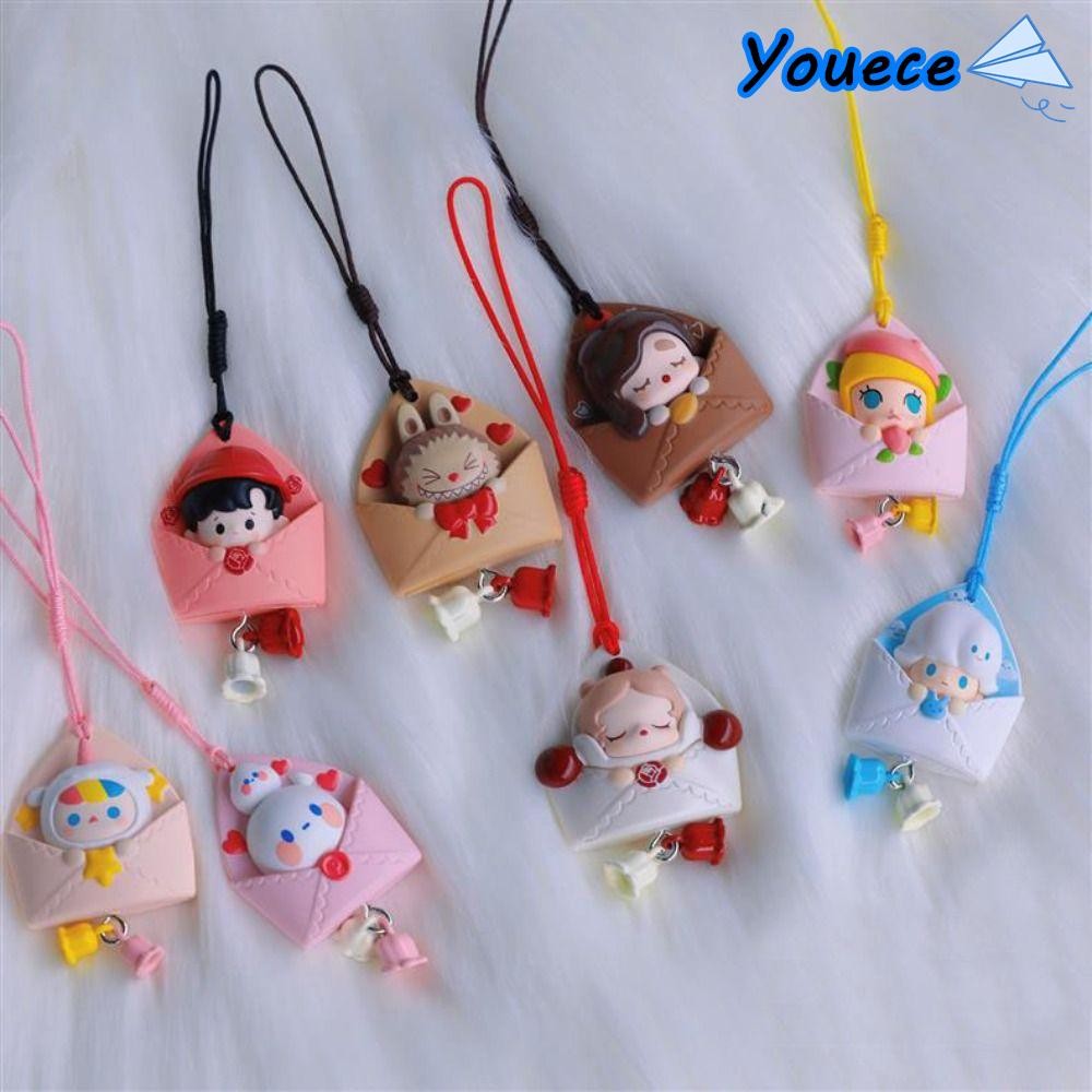 YOUECE Labubu Phone Strap, POPMART Pop Bean Cartoon Phone Charm Chain ...