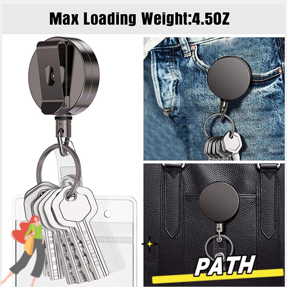 PA-HOME Retractable Key Chain Anti Lost Retractable ID Card Badge ...