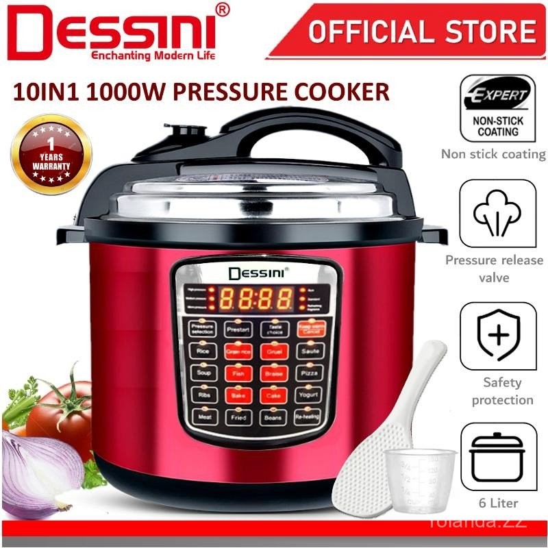 DESSINI ITALY 10IN1 Electric Digital Pressure Cooker Non-stick ...