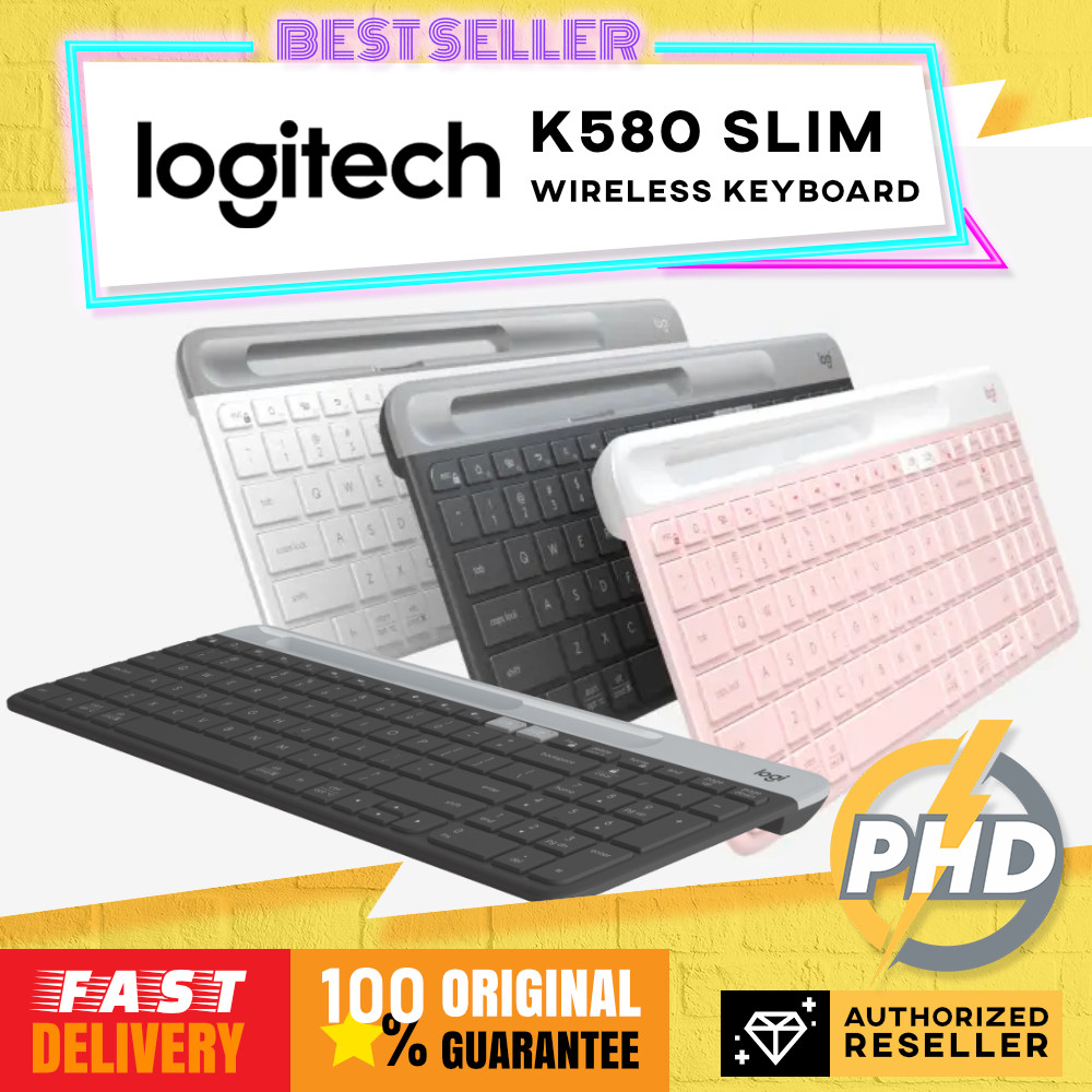 Logitech K580 Slim Multi-Device Wireless Keyboard for PC, Chrome OS ...