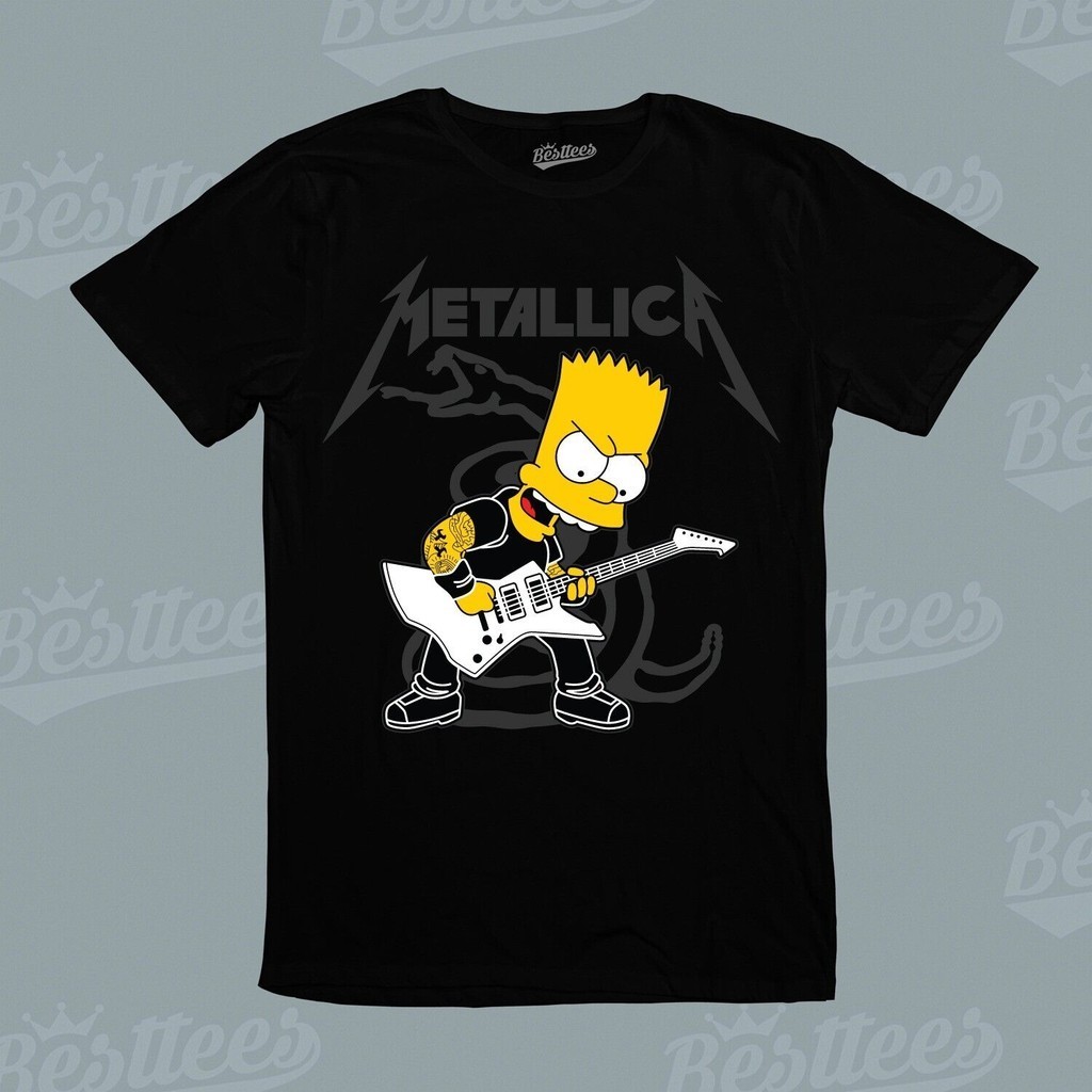 The Simpsons Bart Heavy Metal Rock Band Music Heavy Metal Metallica Tee ...