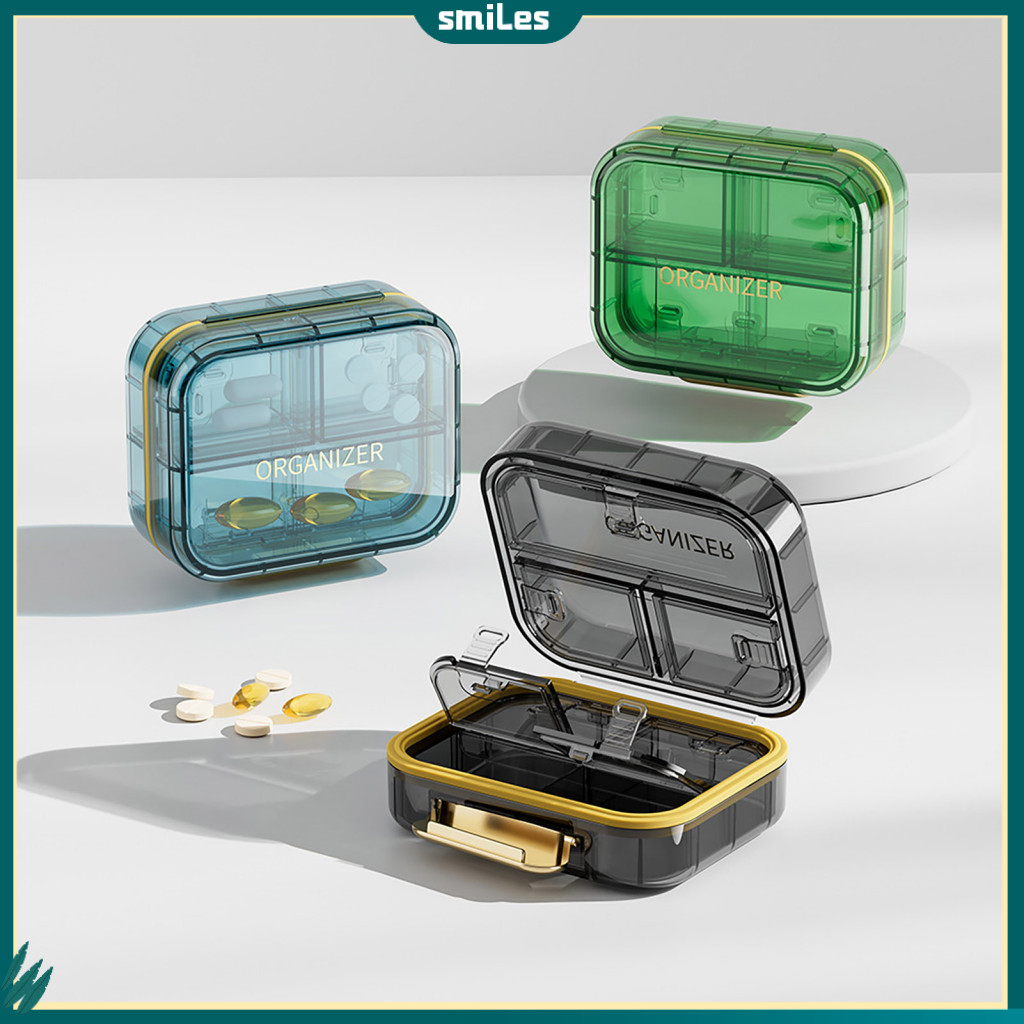 smiles| Durable Pill Holder Mini Dispensing Box Travel-friendly ...