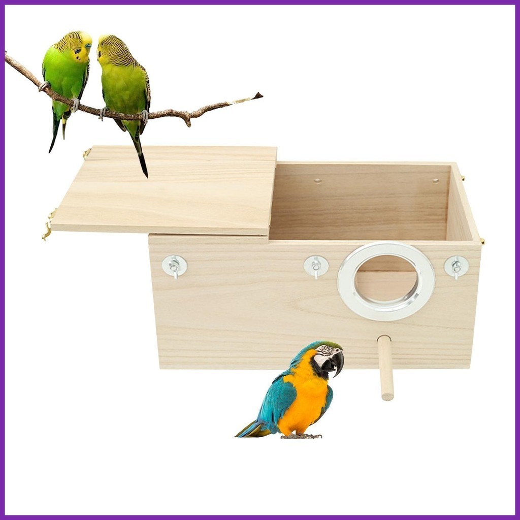 Bird Breeding Box Parakeet Nest Breeding Wood Box Nesting Boxes for ...