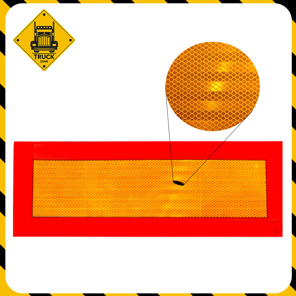 Rectangular Red and Yellow Rear Reflector Warning Sign Trailer Plate ...