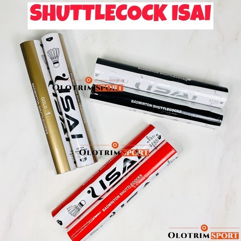 Shuttlecock ISAI GOLD BLACK RED BLUE Cock Kok Badminton Ball | Shopee ...
