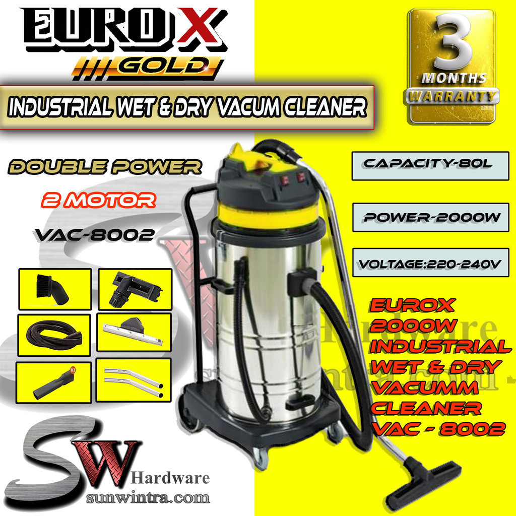Sw Hardware Europower Vac8002 80l 2 Motors Industrial Heavy Duty Wet