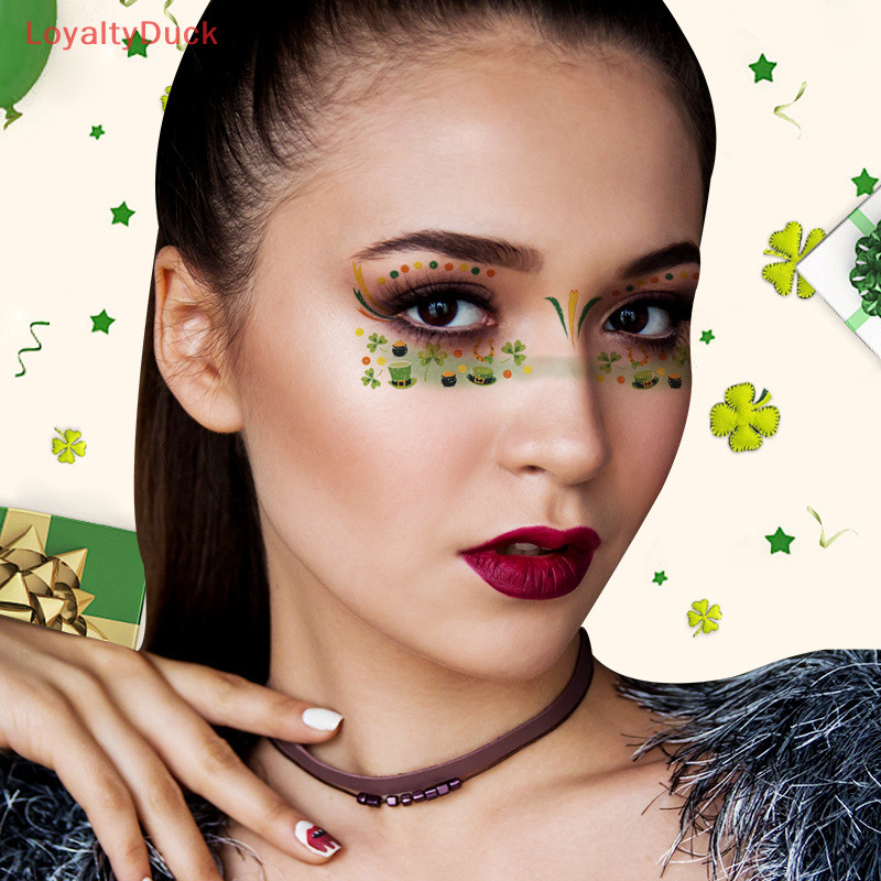 [LoyaltyDuck] Saint Patrick's Day Face Tattoo Stickers Eye Makeup ...
