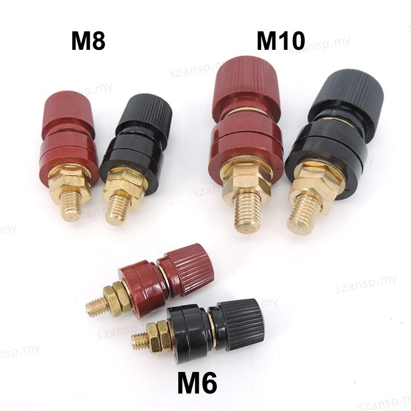 6mm 8mm 10mm Brass Stud Binding Post Premium Remote Battery Power Junction Connector m6 m8 m10 ...