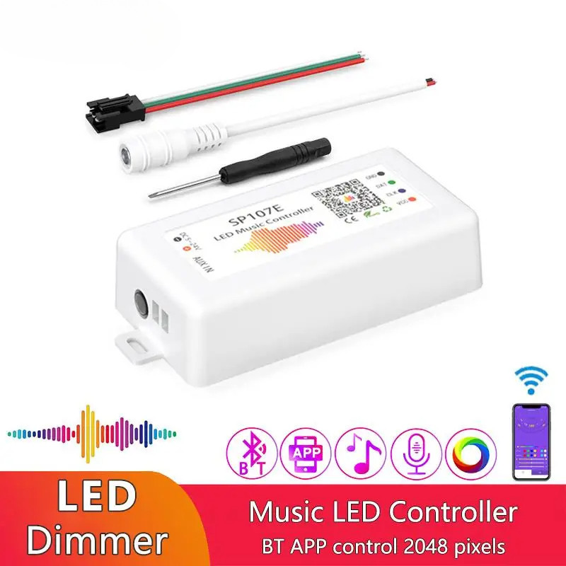 DC5V~24V SP107E Bluetooth-compatible LED Music Controller Full Color Pixel IC Controllers by ...
