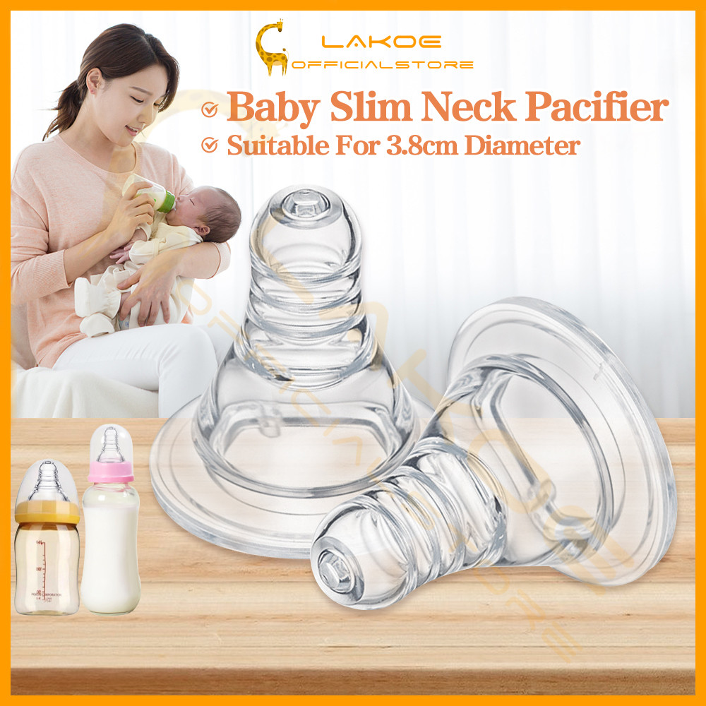 lakoe 3.8 CM Baby Pacifier Puting Susu Soft Teat Newborn Silicone Pacifier For Standard Slim ...
