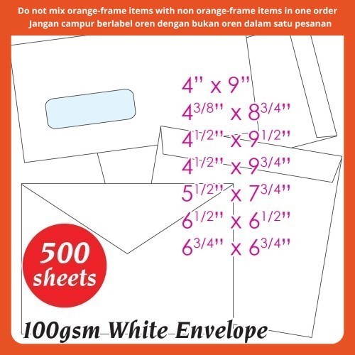 White Envelope | 4x9 4x8 5x7 6x6 | Square Envelope | Letter Envelope ...