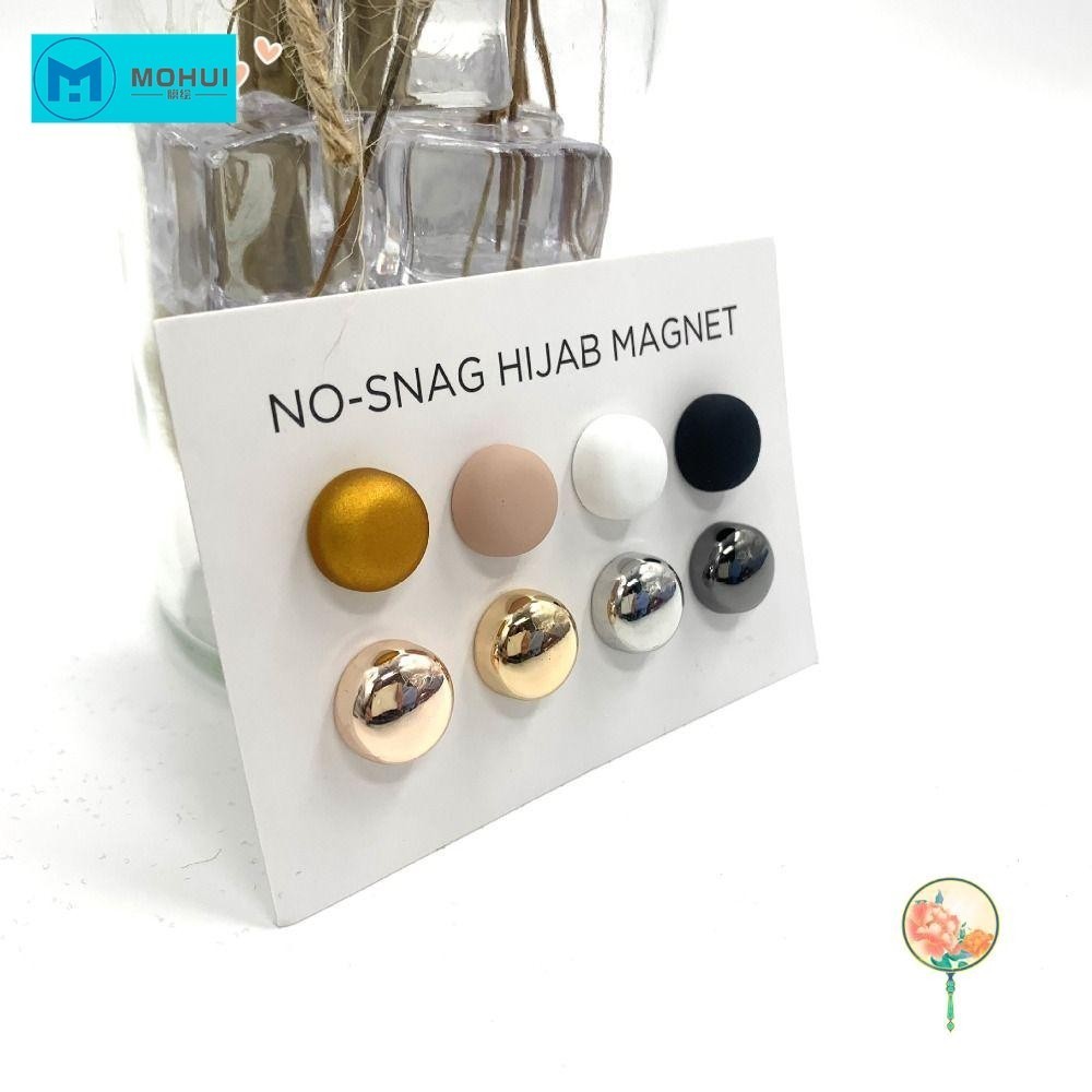 MW Headscarf Magnetic Buckle, Metallic Round Magnets Brooch, Gift Matte ...