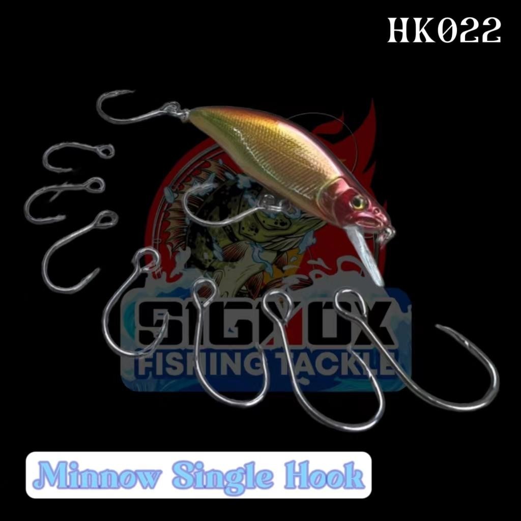 _Signox_ Minnow Inline Single Hook High Carbon Steel HOOK Popper Minnow ...