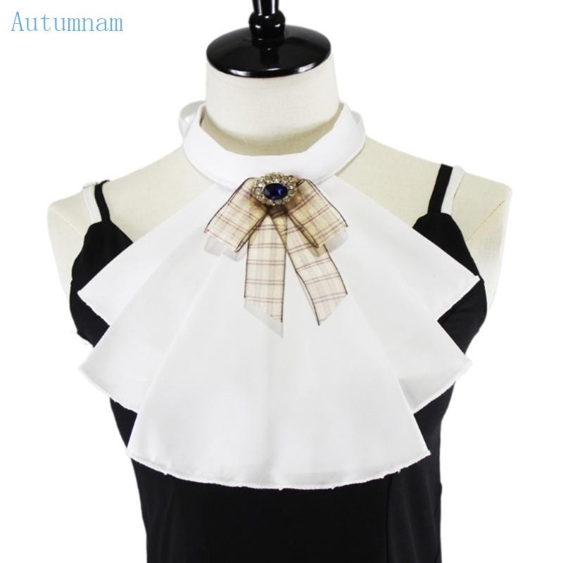 AUTU Renaissance Elizabethan Colonial Jabot Layer Ruffle Necktie Fake ...