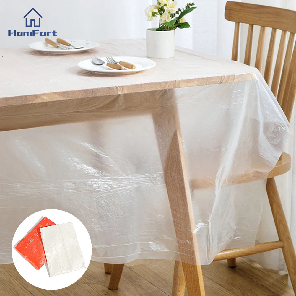 10PCS/Pack Kain Meja Plastik Pakai Disposable Plastic Table Cloth ...