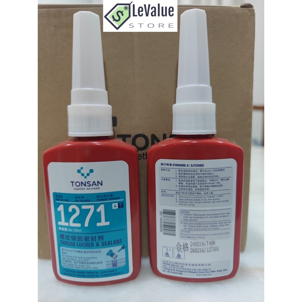 TONSAN 1271 RED HIGH STRENGTH LOW VISCOSITY CHEMICAL RESISTANCE THREAD LOCKER 50ML | Shopee Malaysia