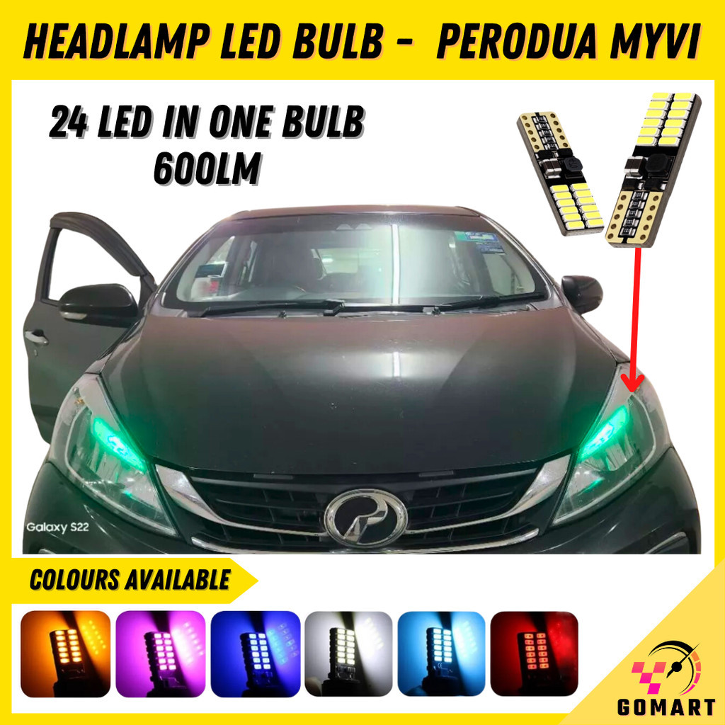 PERODUA MYVI LOW BEAM HEADLIGHT T10 LED BULB Small Headlamp Lamp Mentol ...