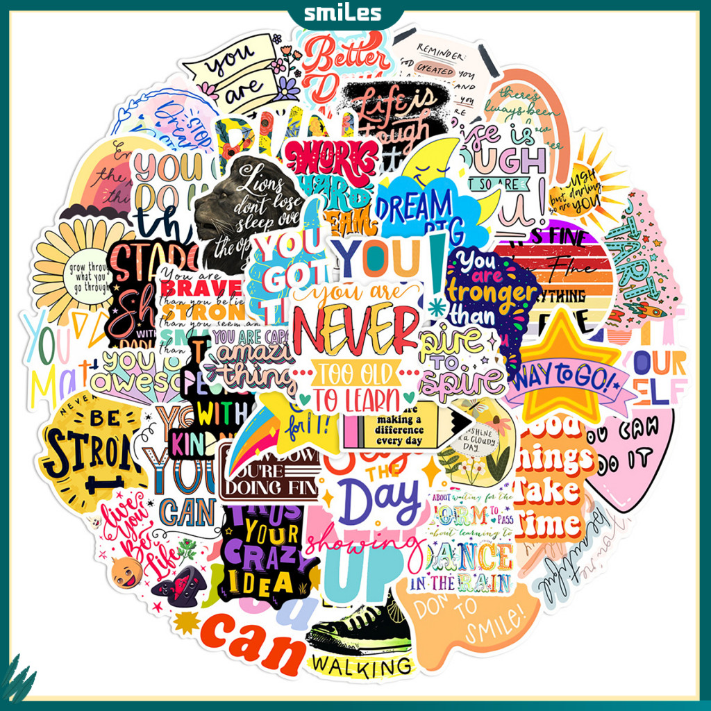 smiles| 50Pcs/Set Graffiti Sticker Waterproof Self-Adhesive Non-fading ...