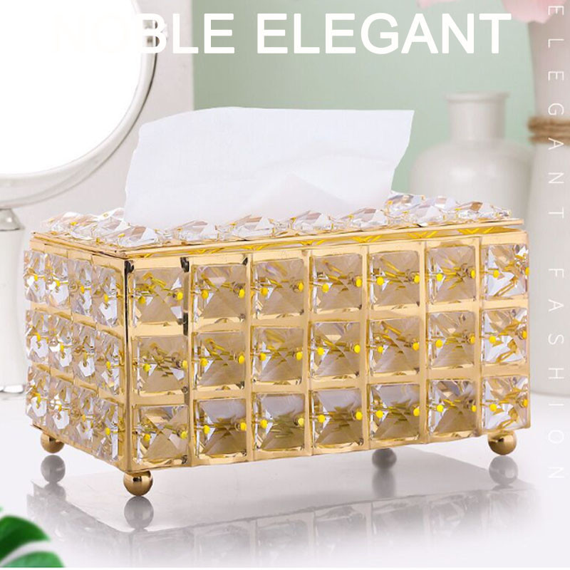 Europe Style Luxury Crystal Tissue Box Holder Paper Towel Storage Box ...
