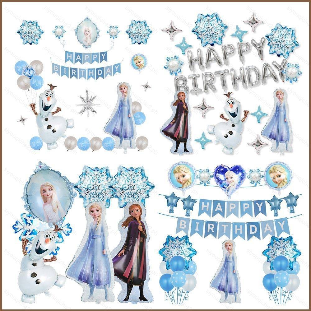 sy Frozen Elsa Anna Olaf theme foil balloon set kids birthday party ...