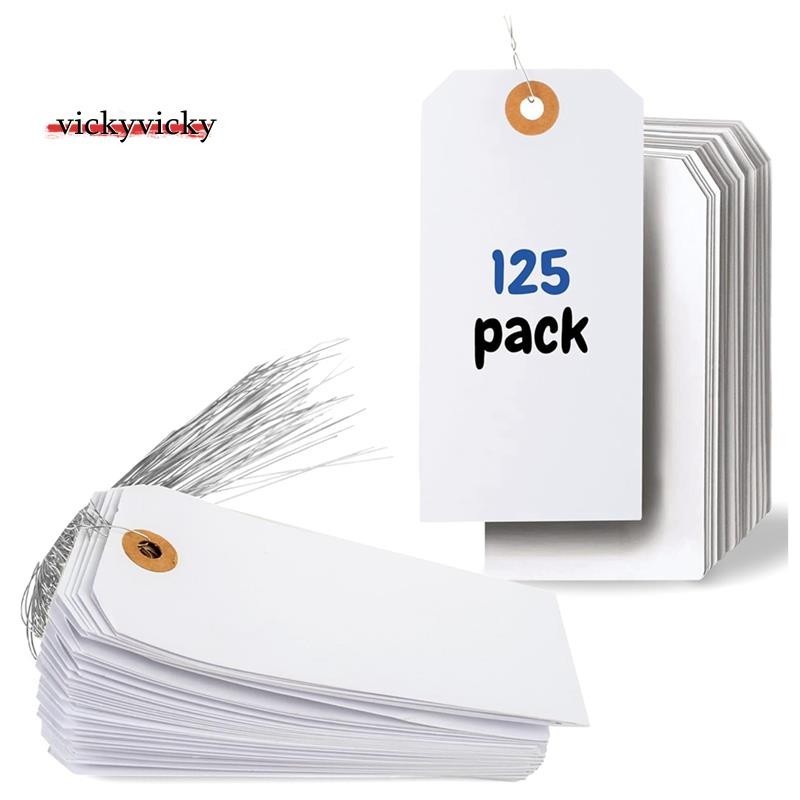 125 Pcs Hang Tags with Reinforced Eyelet and Wire, Pre-Attached Wire ...