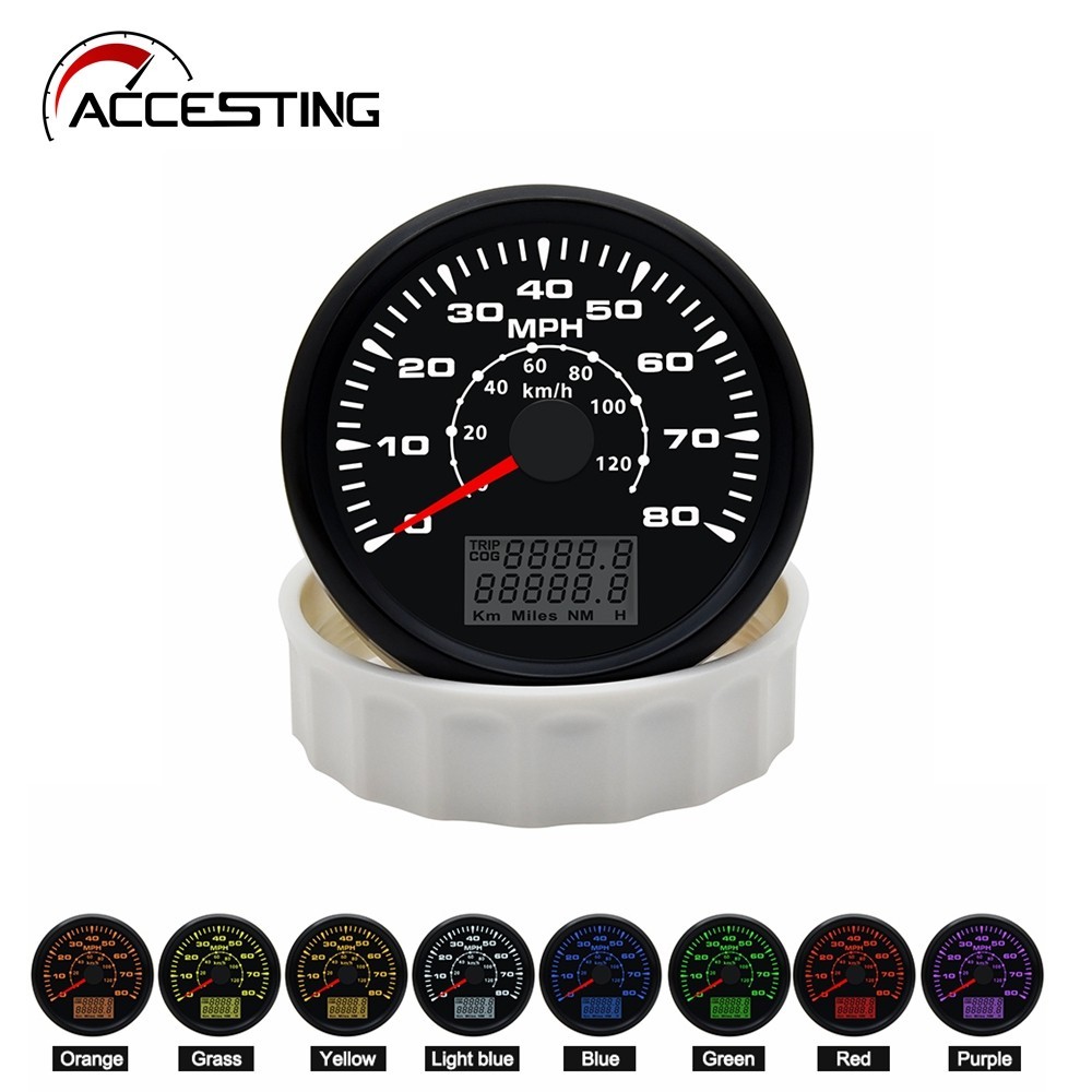 85MM GPS Speedometer Boat MPH Speedometer Waterproof 0-80MPH Marine ...