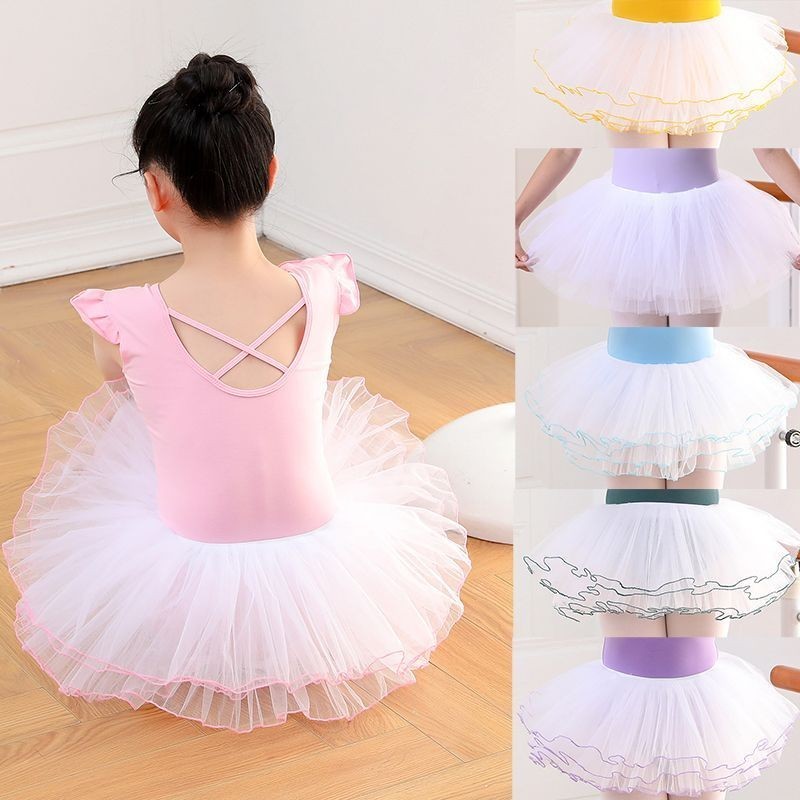 [2024] D2/children's Ballet Dress Puff Skirt Dance Practice Gauze Skirt Girls tutu Skirt Half ...