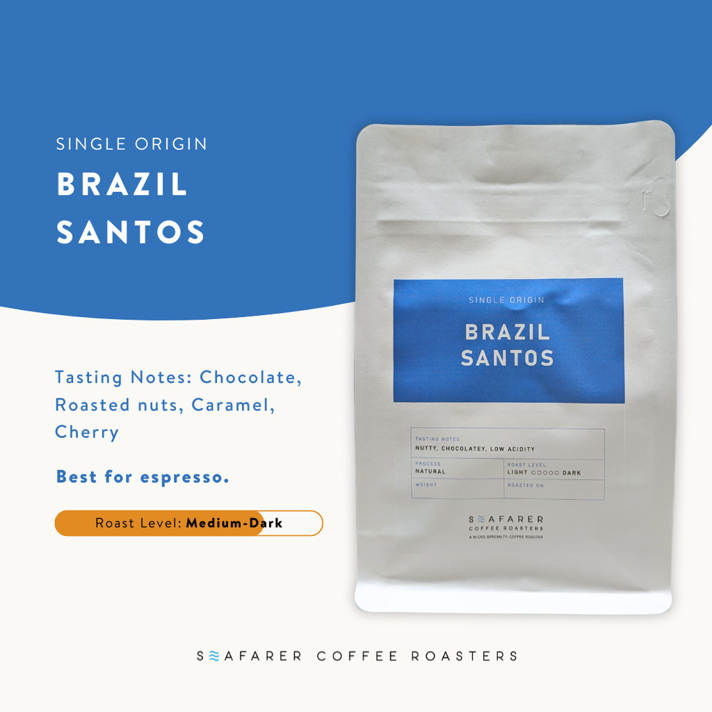 Brazil Santos Single Origin Coffee Beans Freshly Roasted By
