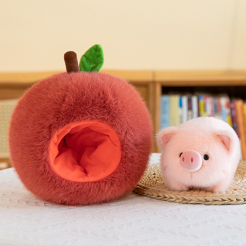 New Apple Pig Doll Plush Toy Detachable Cute Pillow Red Apple Piggy ...