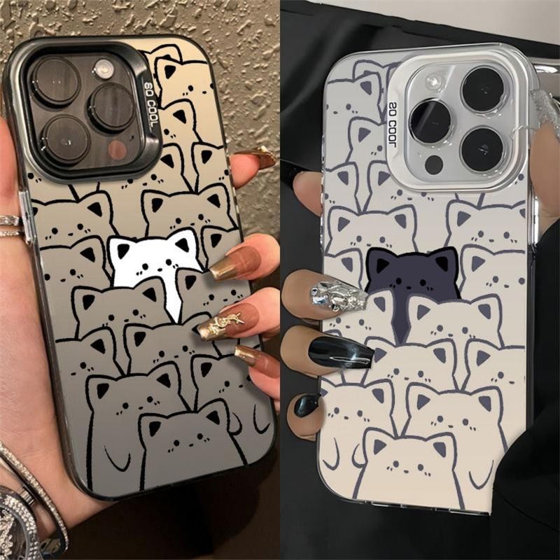 Couple Cute Bear Silver Laser IMD Casing For Samsung Galaxy A15 A35 A55 ...