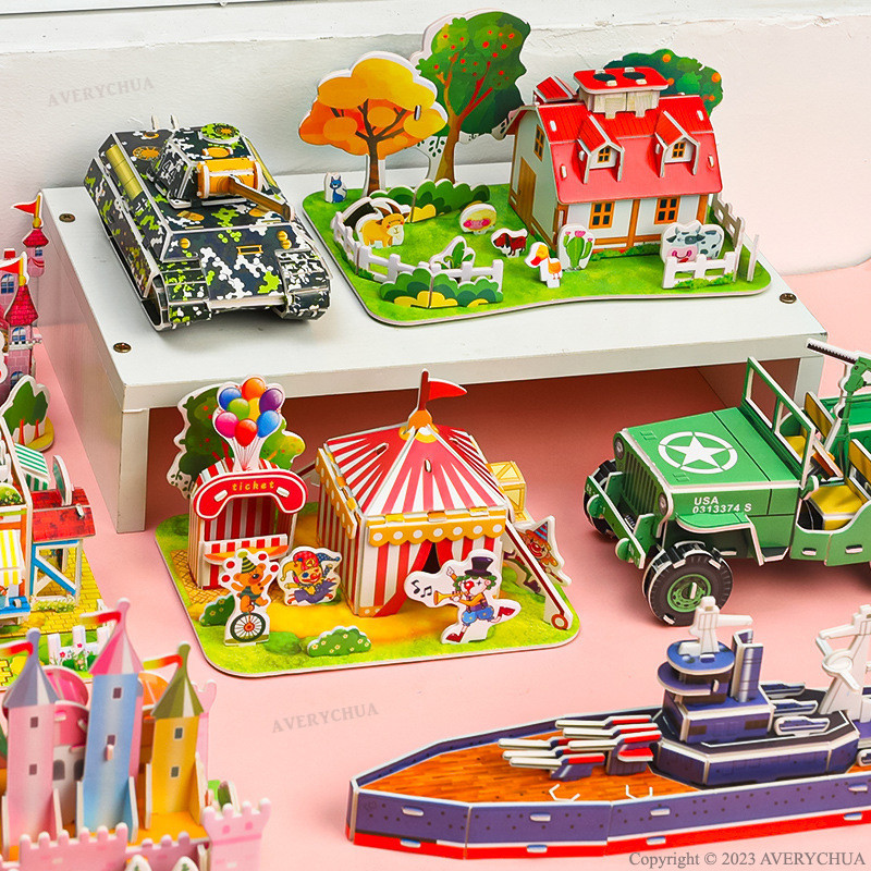 3D DIY Paper Puzzle Teka-teki Kertas Art Craft Kids Children Puzzle ...