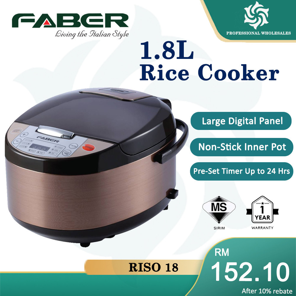 Faber Deluxe Rice Cooker Riso 18 (1.8L) | Shopee Malaysia