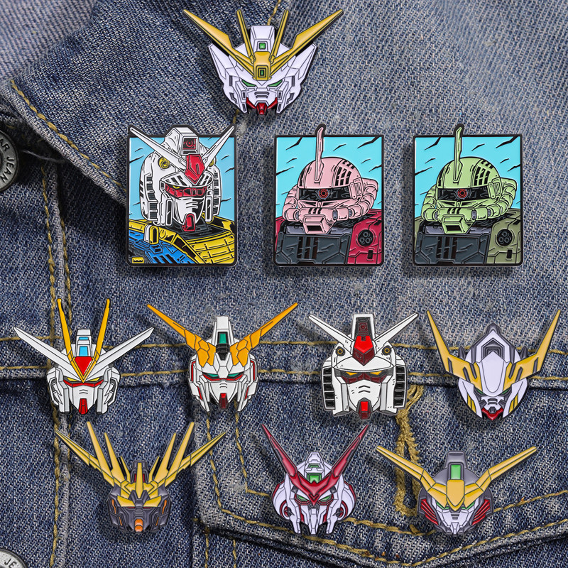 Robot Gundam Enamel Pin Cartoon Badge Metal Anime Jewelry Fashion ...