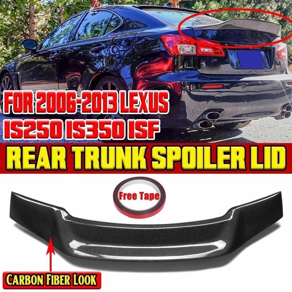 Glossy Black/Carbon Fiber Look Car Rear Trunk Lip Boot Wing Lip For ...