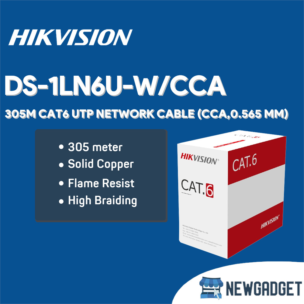 Hikvision DS-1LN6U-W/CCA 305M CAT6 UTP NETWORK CABLE (CCA,0.565 MM) | Shopee Malaysia