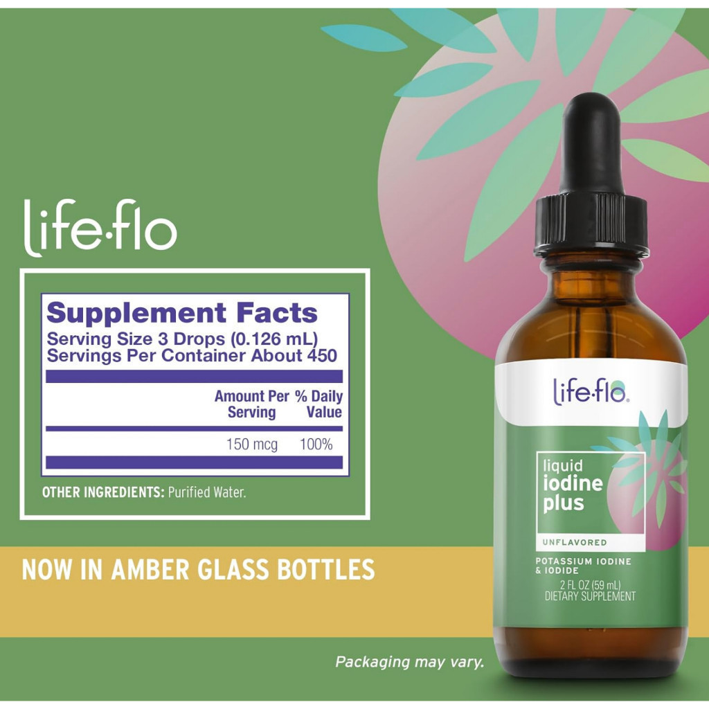 Life-flo, Liquid Iodine Plus, With Potassium Iodide & Iodine, Unflavored, 2 fl oz (59 ml ...